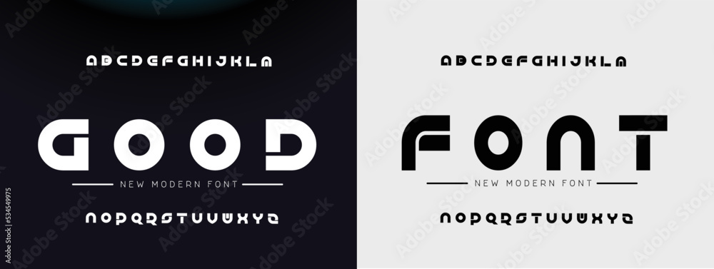 GOOD, Sports minimal tech font letter set. Luxury vector typeface for ...