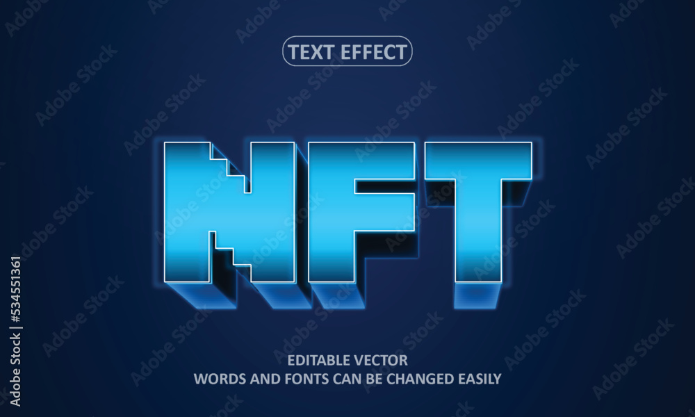 Editable 3d text effect NFT, NFT vector text effect, Logo font editable ...