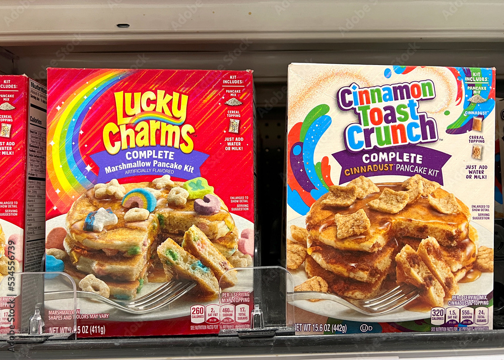 Alameda, CA - Sept 15, 2022: Boxes of Lucky Charms COMPLETE marshmallow ...