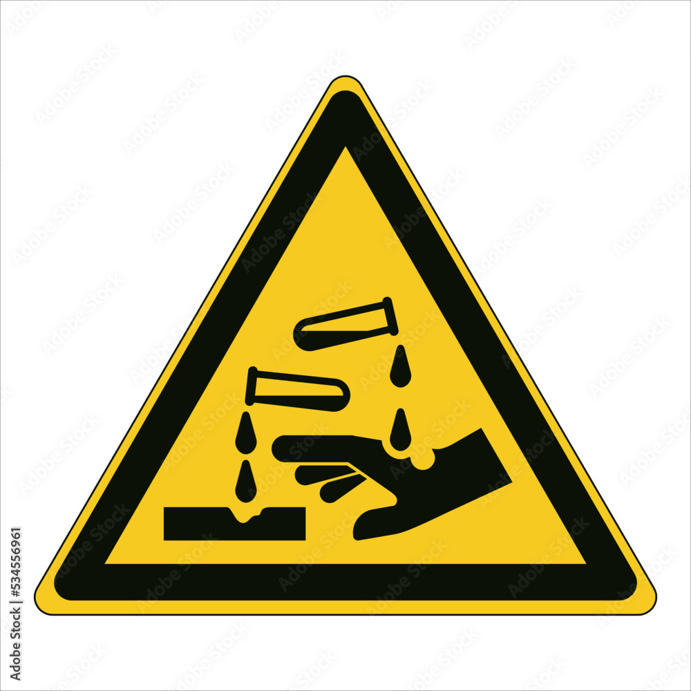 ISO 7010 Registered safety signs - Warnings - Corrosive substance This ...