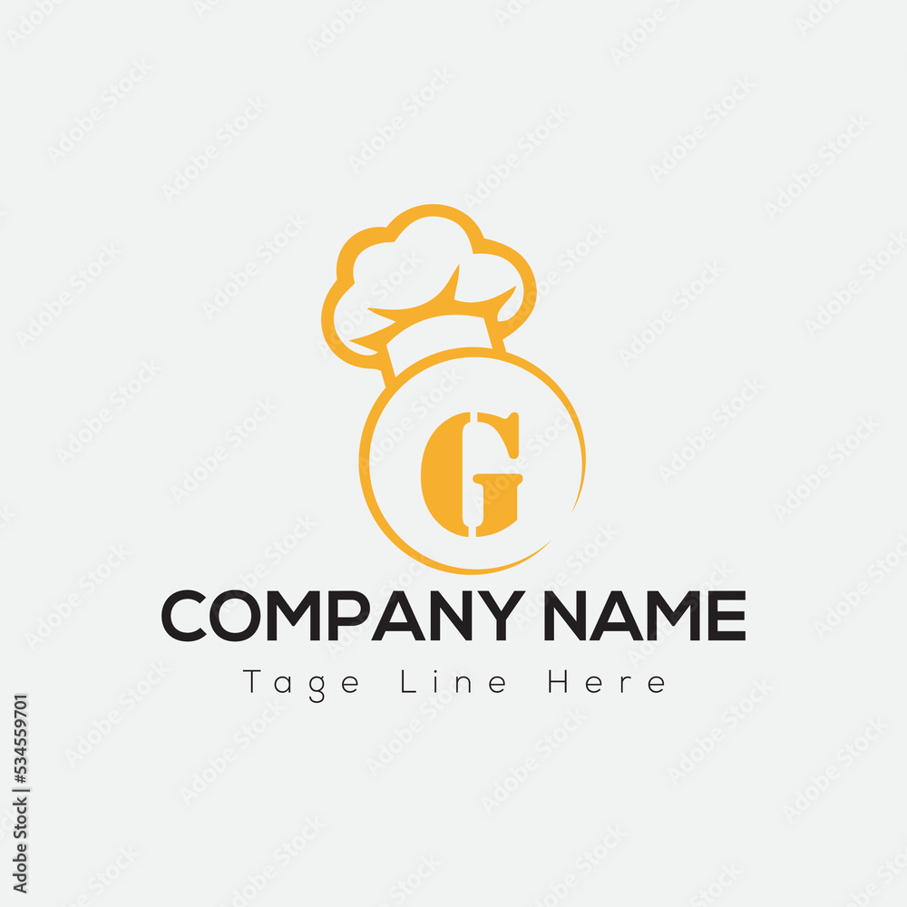Chef Logo On Letter G Template. Restaurant On G Letter, Initial Food ...