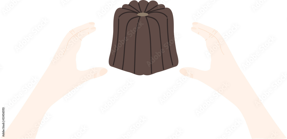 Canele Recipe, illustration in a cartoon style. Logo for cafes ...