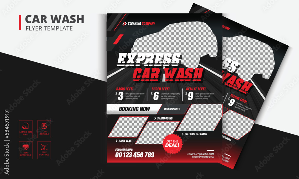 Car Wash Flyer. Car Wash leaflet design. Car Wash poster Stock Vector ...