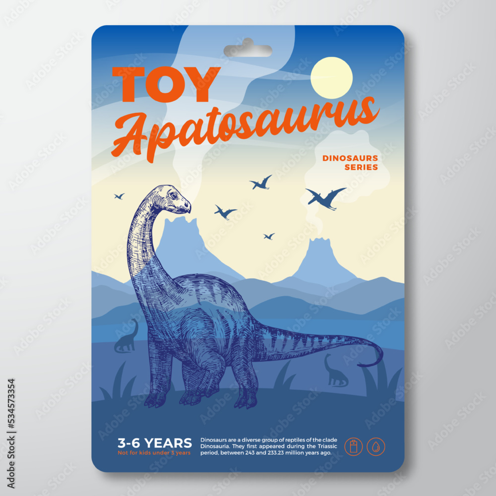 Toy Dinosaur Label Template. Abstract Vector Packaging Design Layout ...