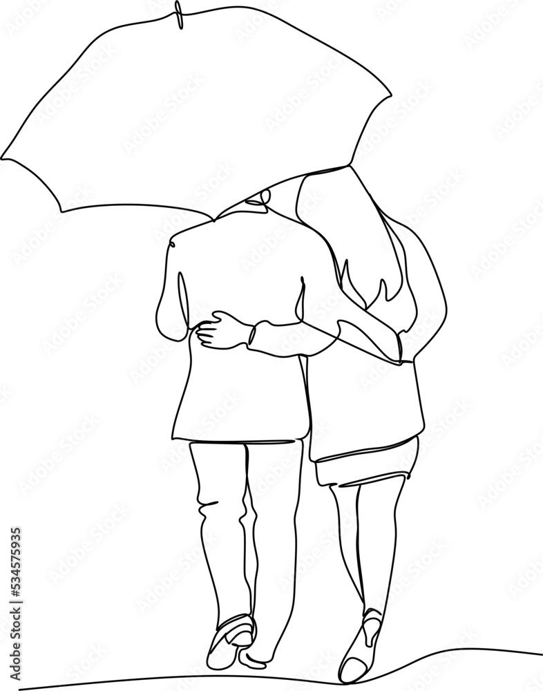 Love In The Rain Drawing