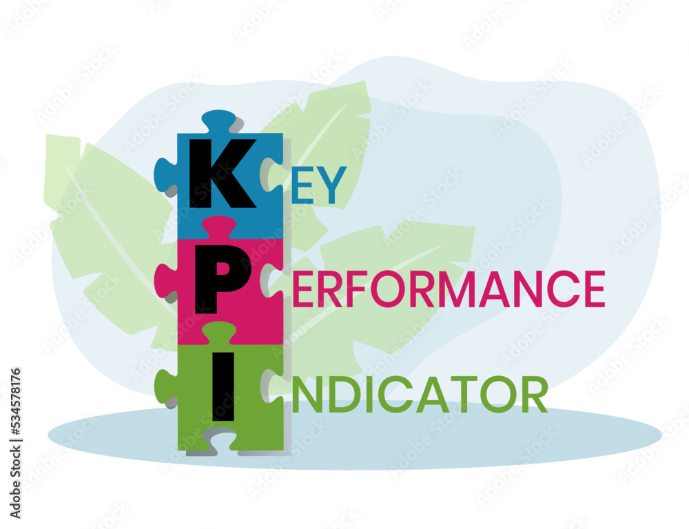 KPI - Key Performance Indicator acronym. lettering illustration with ...