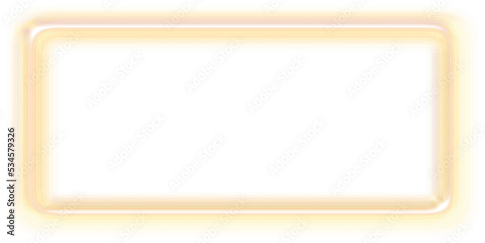Pastel yellowish metallic translucent frame with a transparent shadow ...