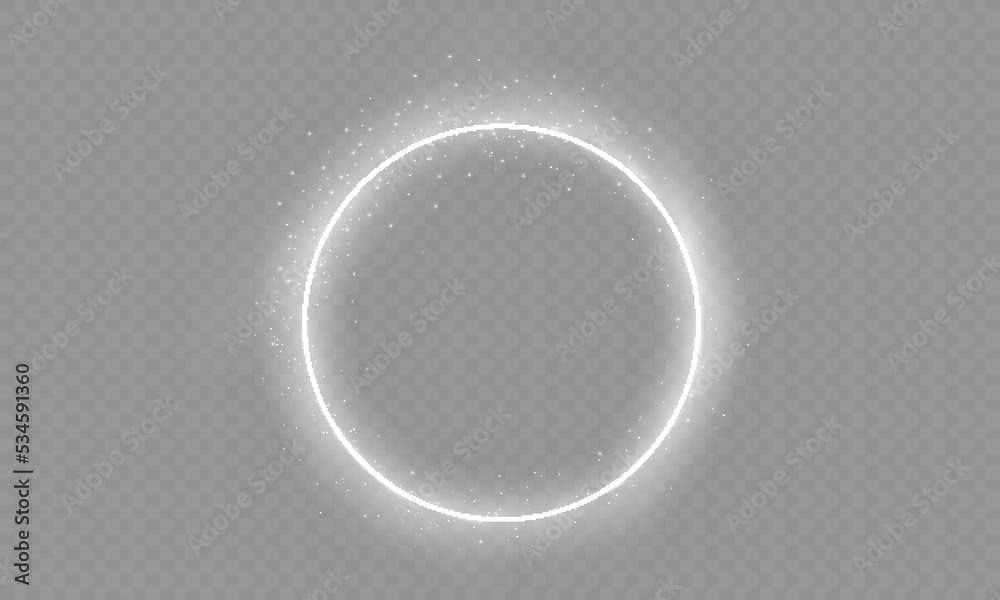 Glowing trail effect on transparent background. Modern magical magic ...