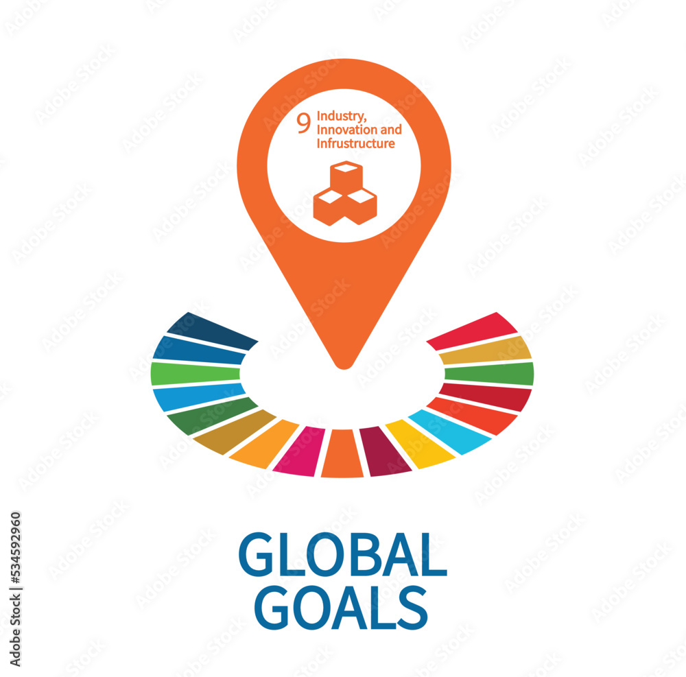 Industry, Innovation and Infrastructure Icon - Goal 9 out of 17 ...