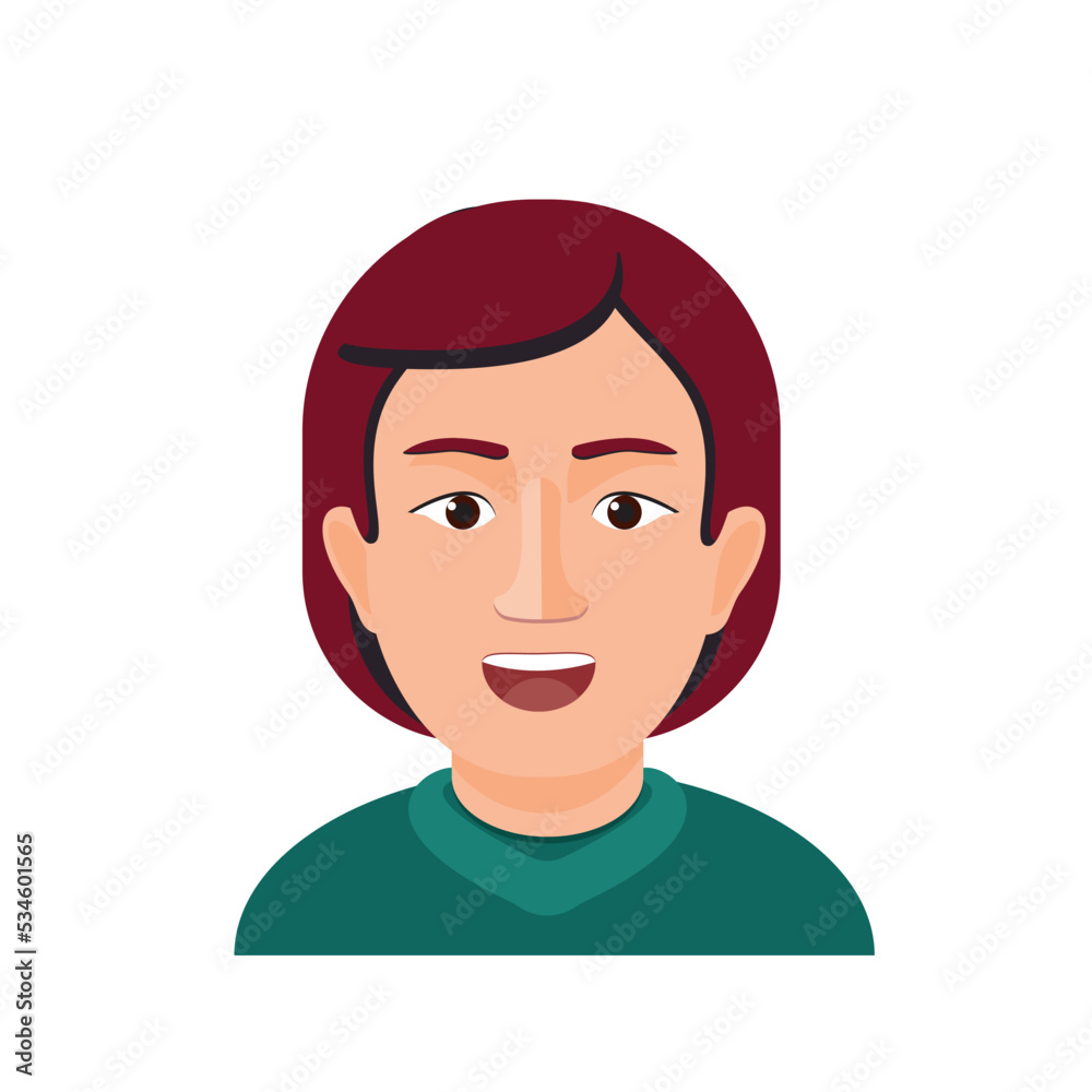 Emojis for women. Emoji-style face. vector illustration. Talking person ...