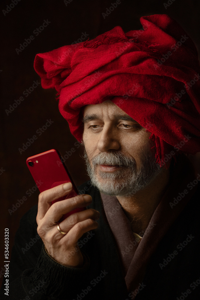 homage to Jan van Eyck's painting a man in a red turban - a photo ...