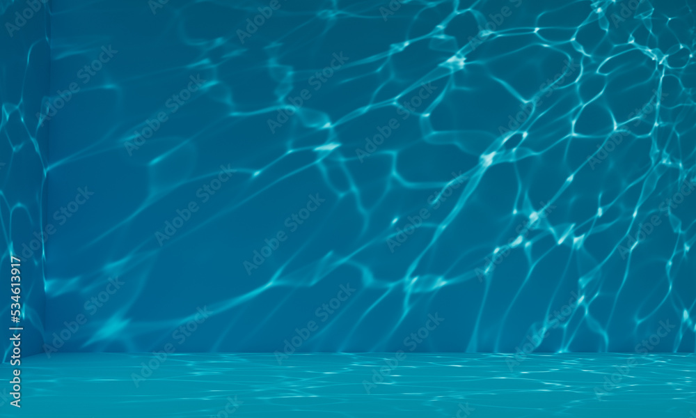 Underwater 3D Illustration of Blue Pool with Water Reflections Stock ...