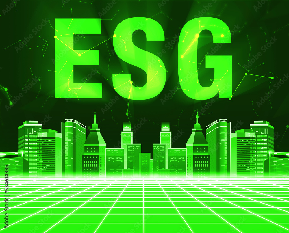 Abstract ESG concept background with green and futuristic environment ...