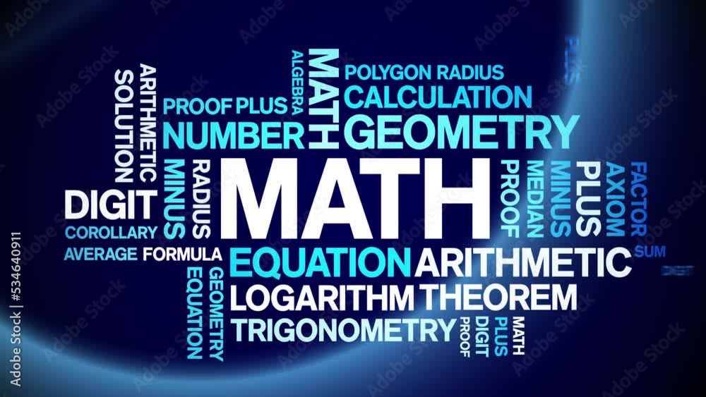 Math animated tag word cloud;text design animation kinetic typography ...