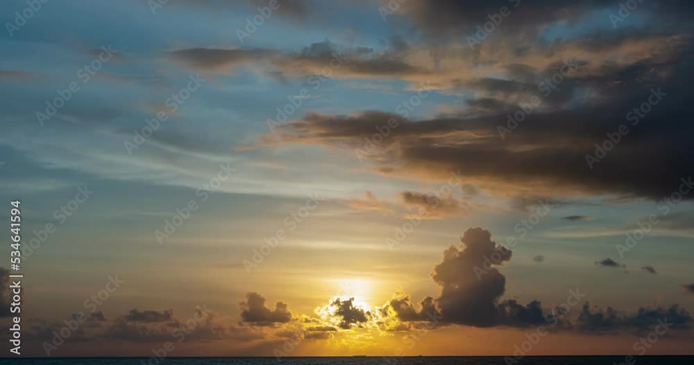 Time lapse Majestic sunset landscape Amazing light of nature cloudscape ...