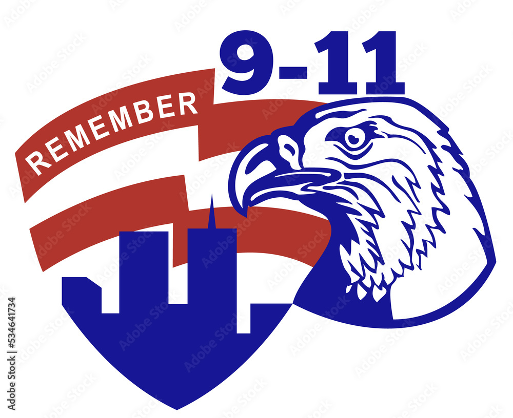 illustration of an American bald eagle with American flag stars and ...