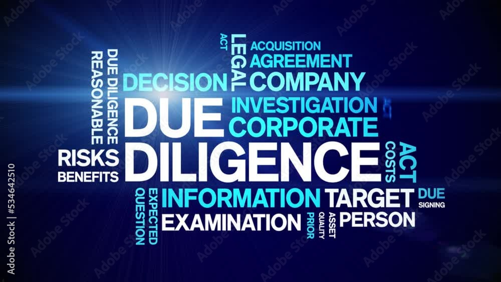 Due Diligence animated tag word cloud;text design animation kinetic ...