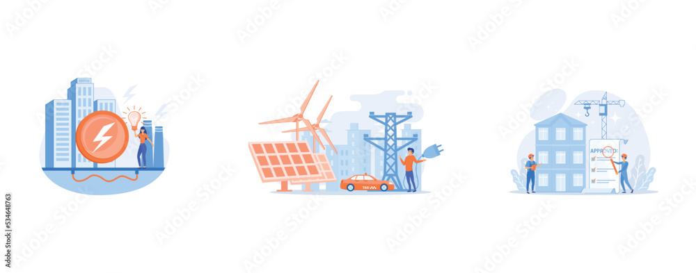 Eco friendly geothermal renewable energy plant and light bulb ...