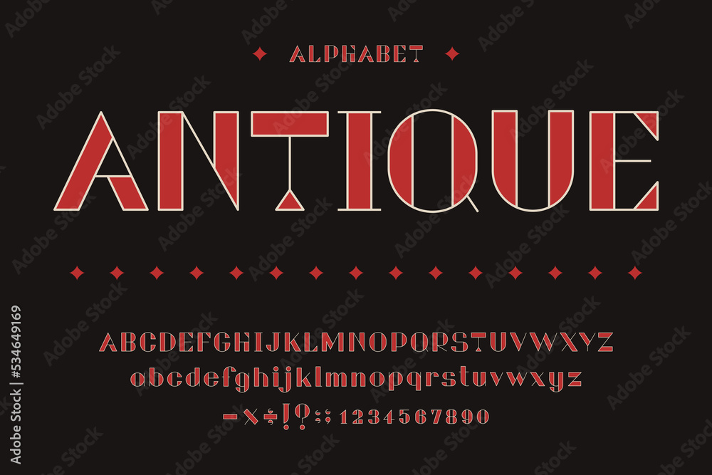 Alphabet letters A-Z, Modern, retro, vintage alphabet letters font and ...