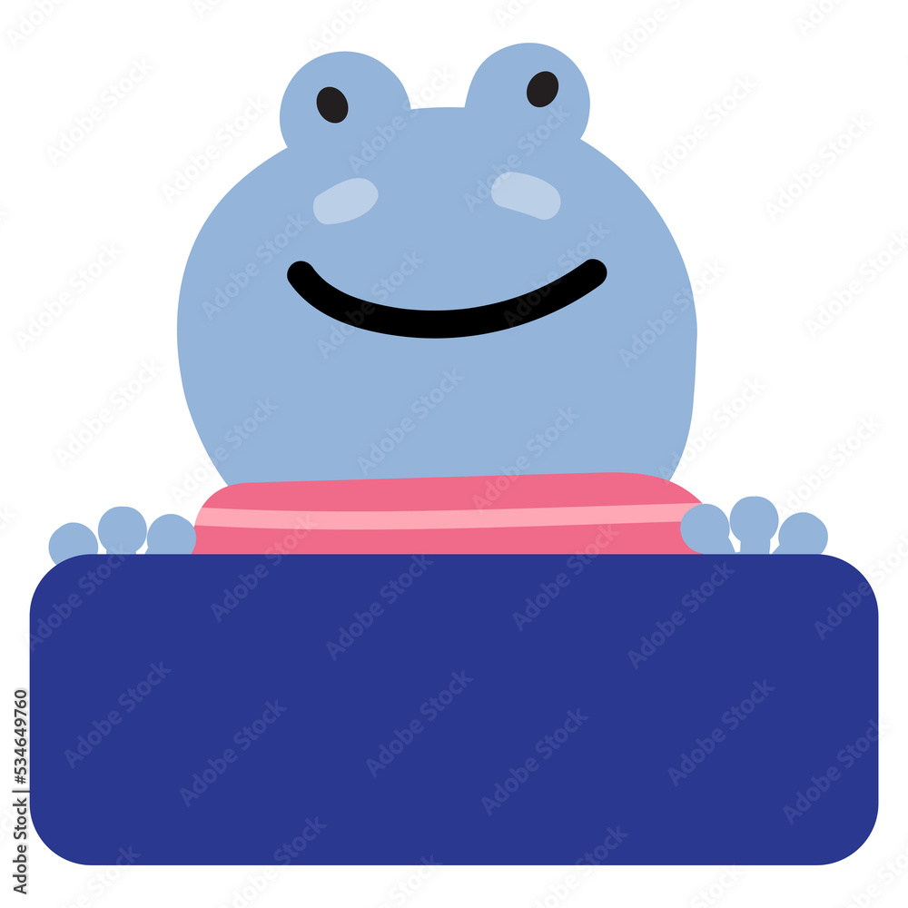Frog Face Mood with Banner. Cute Wildlife Animal hang on Colorful Tag ...