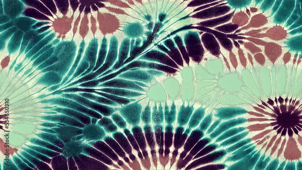 Tie Dye seamless looping animation. Ikat Ethnic animation. Psychedelic ...