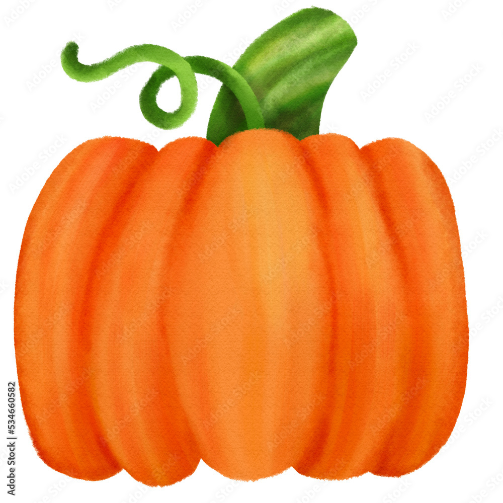 Halloween Pumpkin watercolor clipart PNG Stock Illustration | Adobe Stock