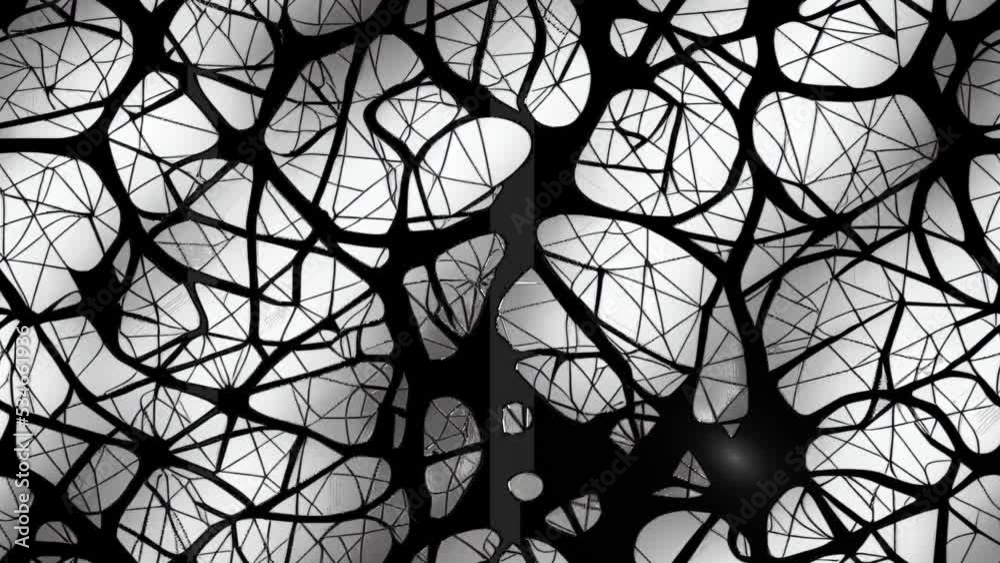 Set of seamless looping geometric animations. Black and white line ...