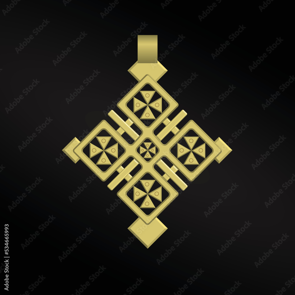 Ethiopian orthodox christian church golden cross design. geometric ...