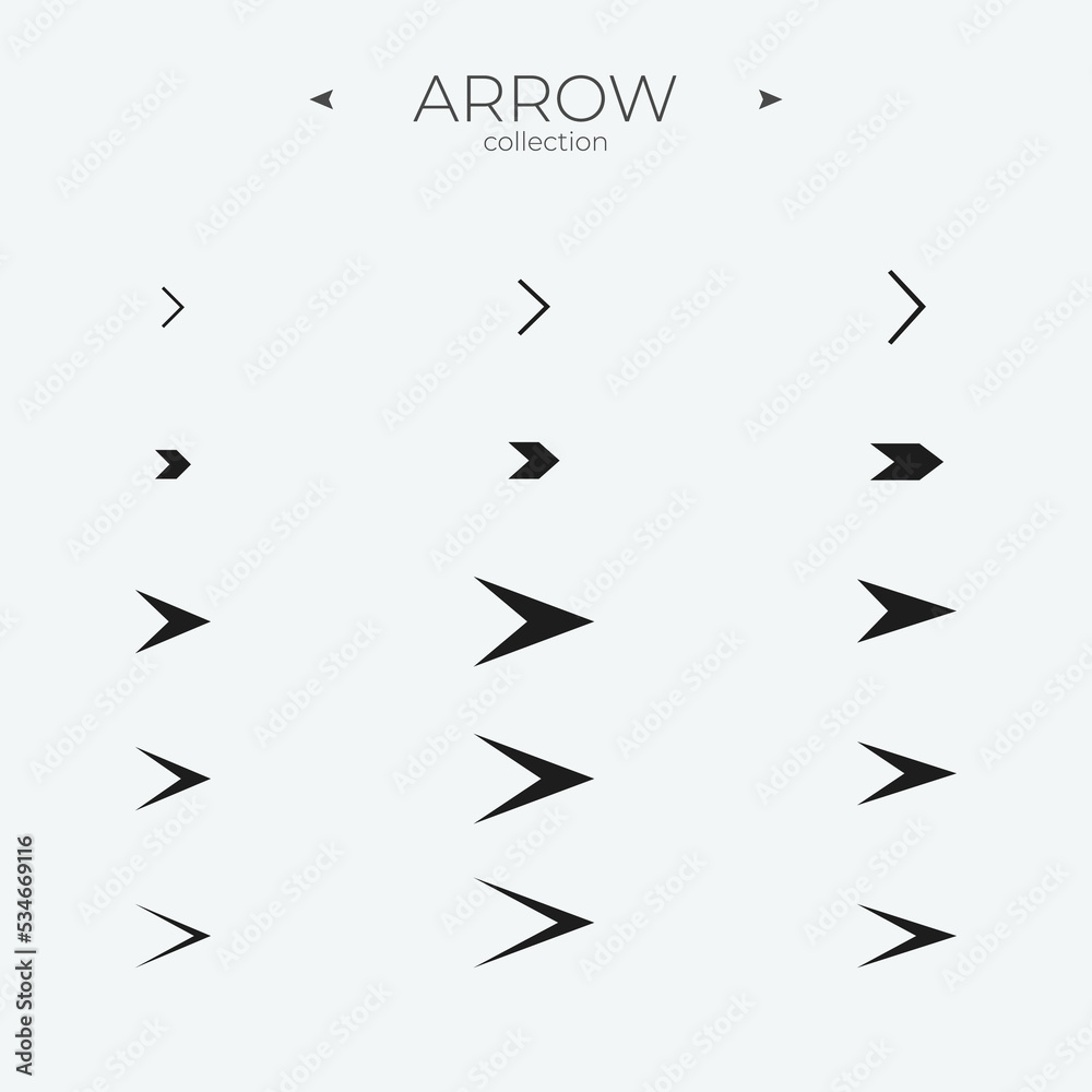 Arow Icons. Arrow vector icon set. Arrow basic UI elements. To use in ...