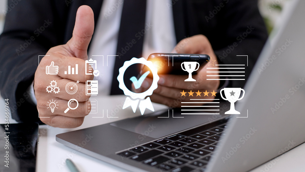 Quality Assurance concept, operating with the quality assurance ...