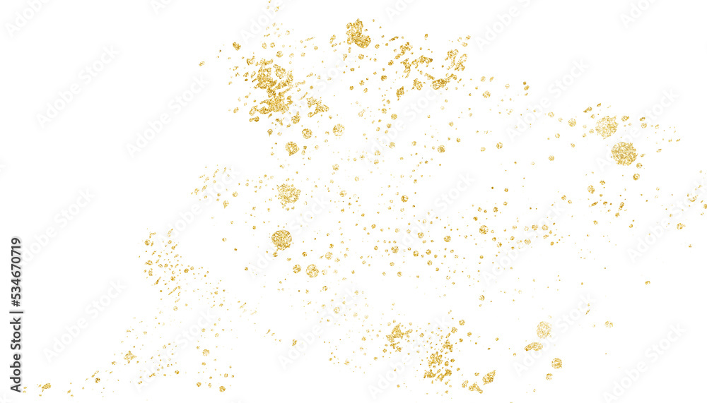 Golden paint, splatter, grain. Gold stain texture. Isolated png ...
