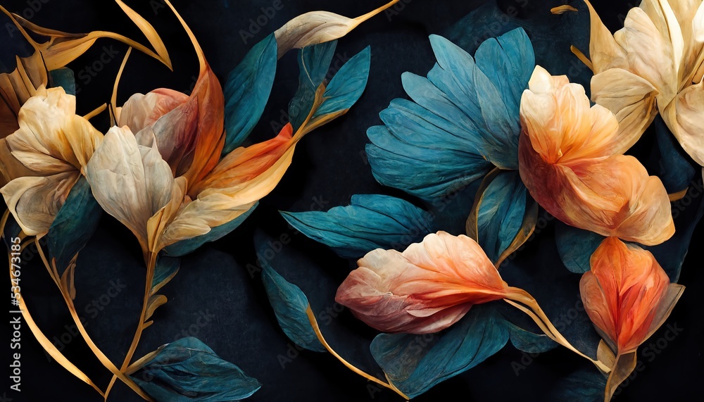 Luxurious floral elements, botanical background or wallpaper design ...