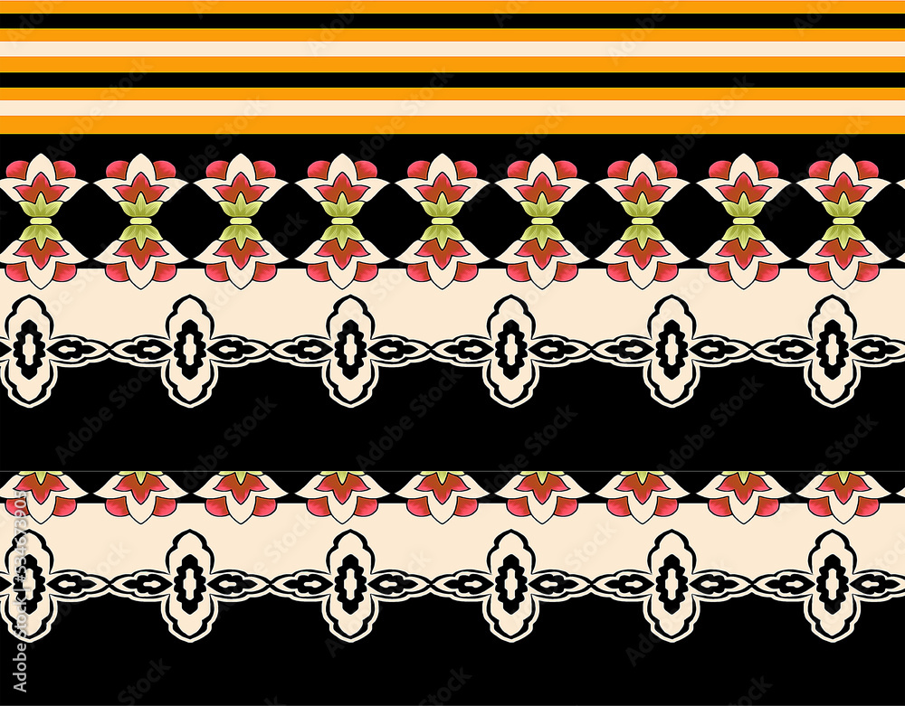 Digital Textile Design Motifs border For Printing On Clothes And ...