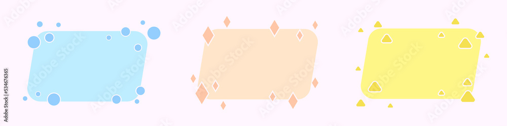 Set of abstract, beautiful speech bubbles with simple geometric shapes ...