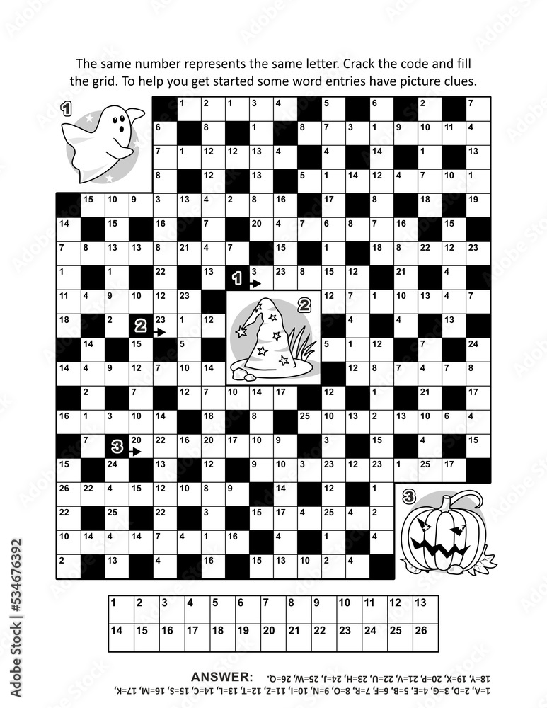 Halloween word game. Codebreaker (or codeword, or code cracker ...