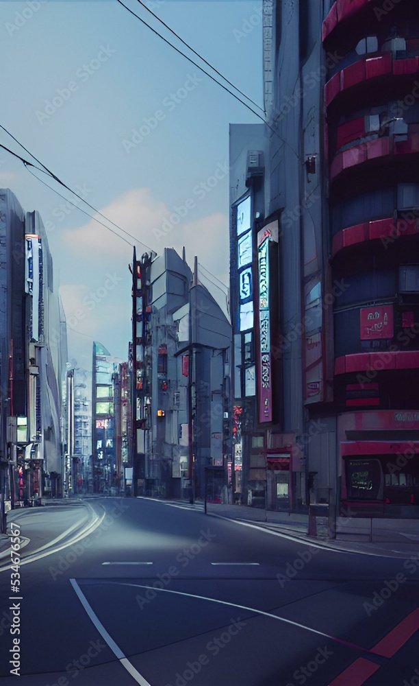 Drawing Tokyo. The streets of the city. Japan. Stock-Illustration ...