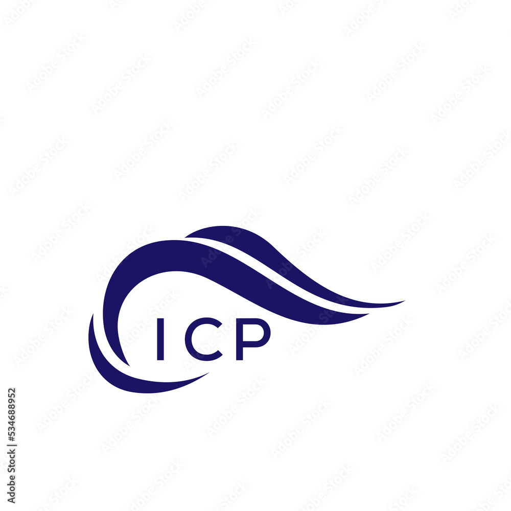 ICP letter logo. ICP blue image on white background. ICP Monogram logo ...