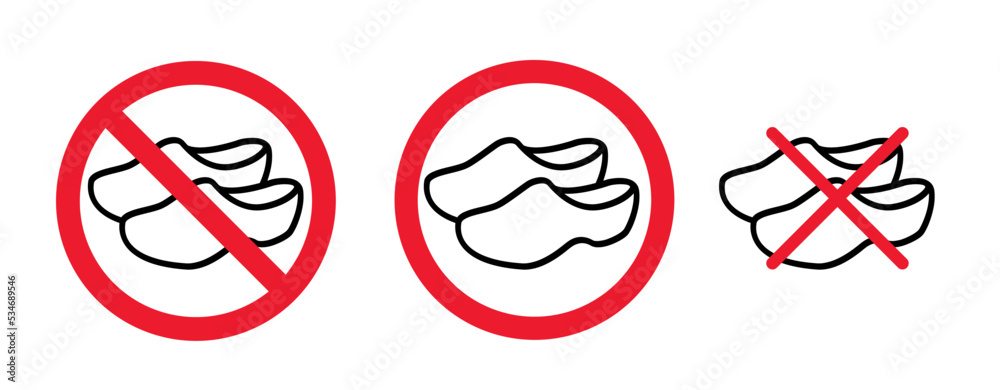 Vecteur Stock Stop, halt, do not enter with walk clogs, farms clogs ...