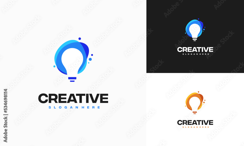 Simple Creative Idea logo designs symbol, Lightbulb logo template Stock ...