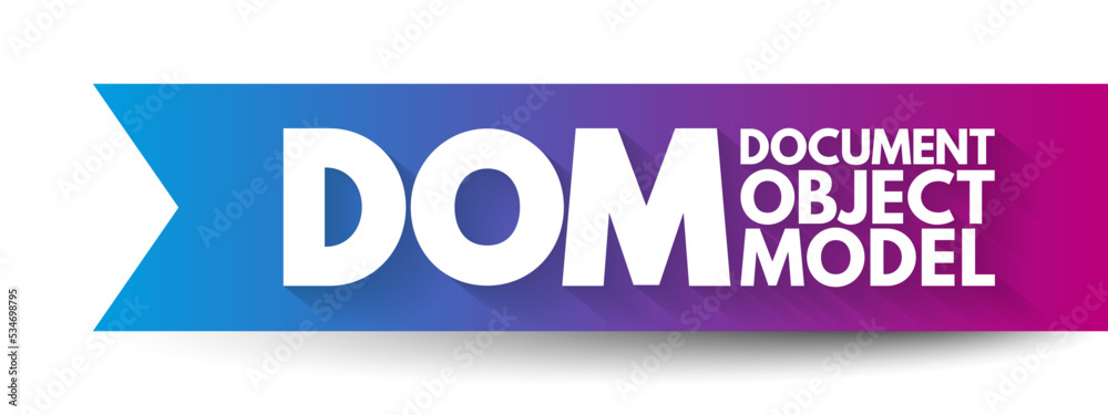 Dom Document Object Model Is A Programming Api For Html And Xml Documents Acronym Technology