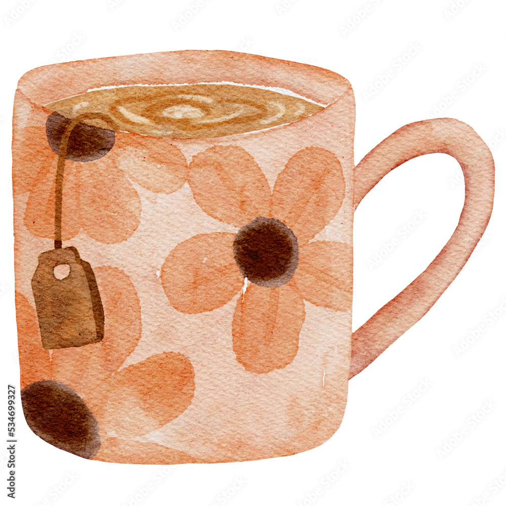 Teacup Watercolor Stock Illustration | Adobe Stock