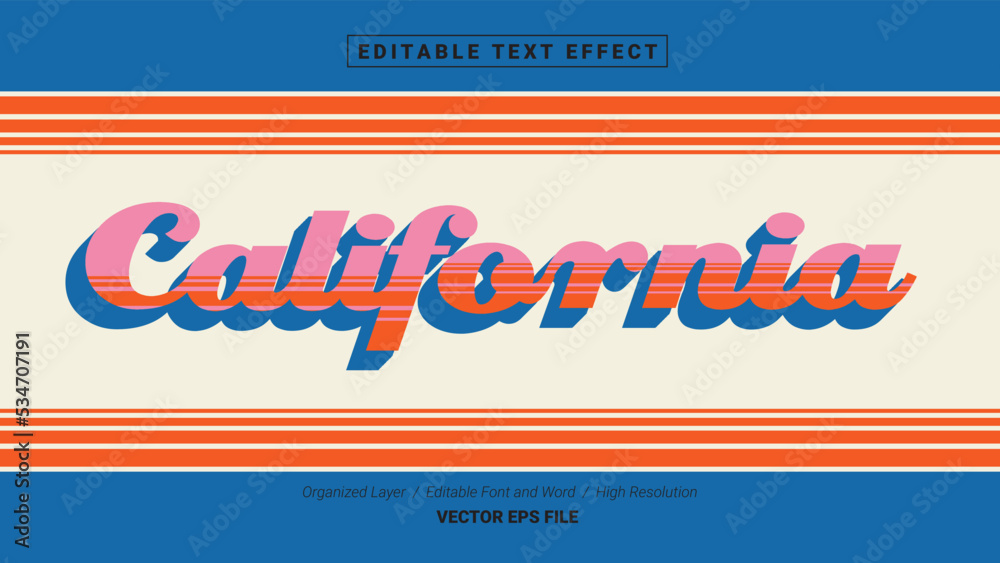 Editable California Font Design. Alphabet Typography Template Text ...