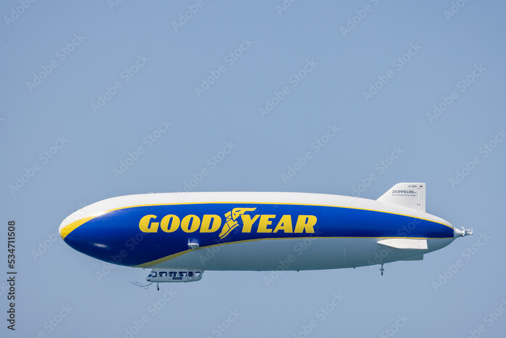 Foto de Bodensee, Germany - July 22, 2022: Side view of the Goodyear ...