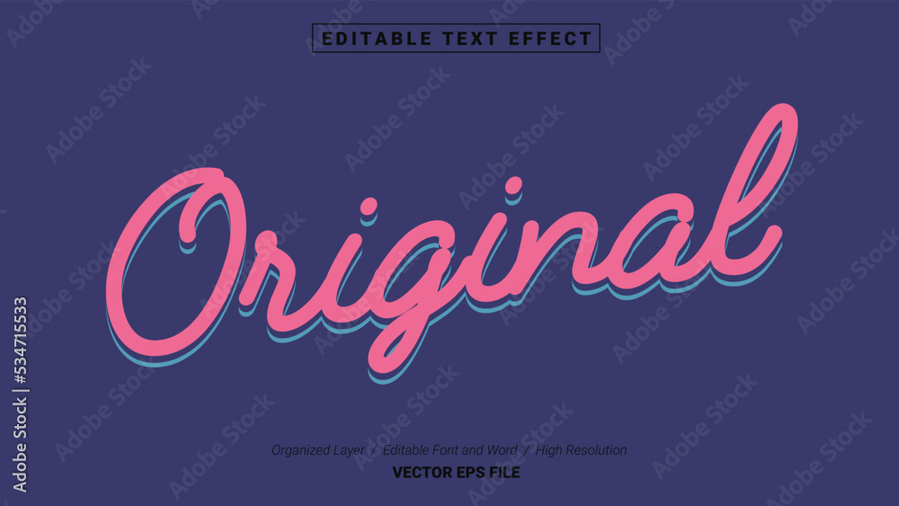 Editable Original Font Design. Alphabet Typography Template Text Effect ...