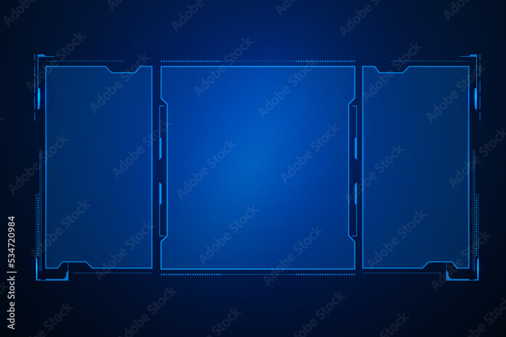 Sci fi futuristic user interface, HUD template frame design, Technology ...