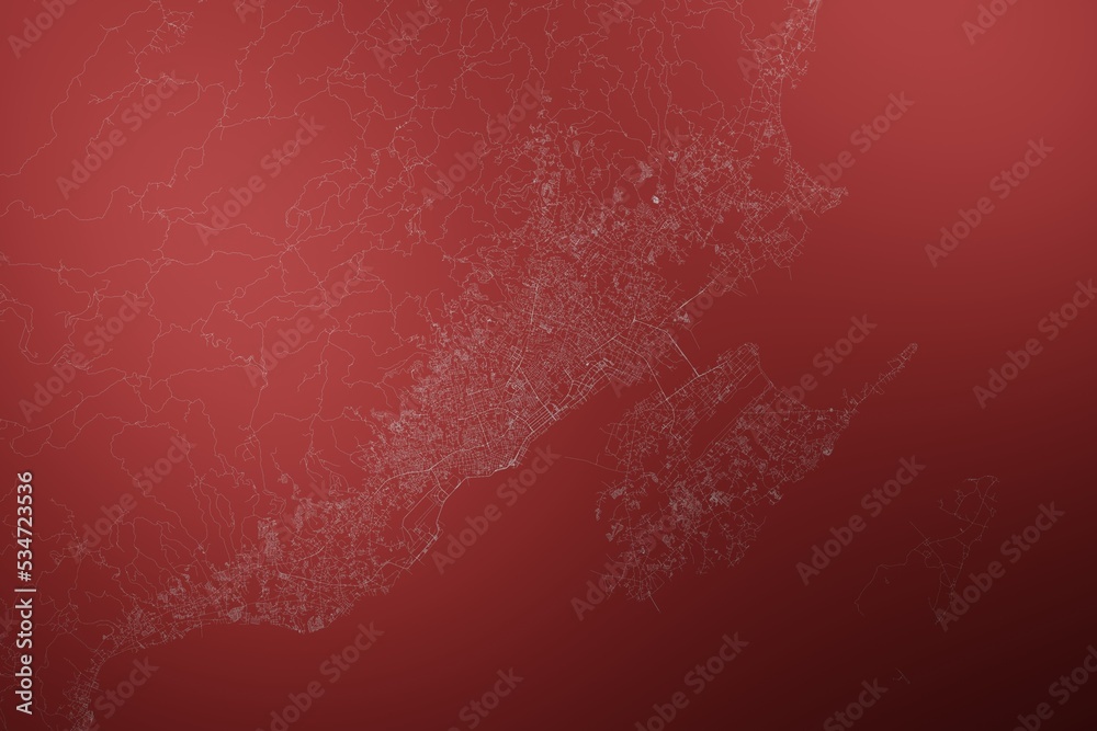 Map of the streets of Cebu (Philippines) made with white lines on ...