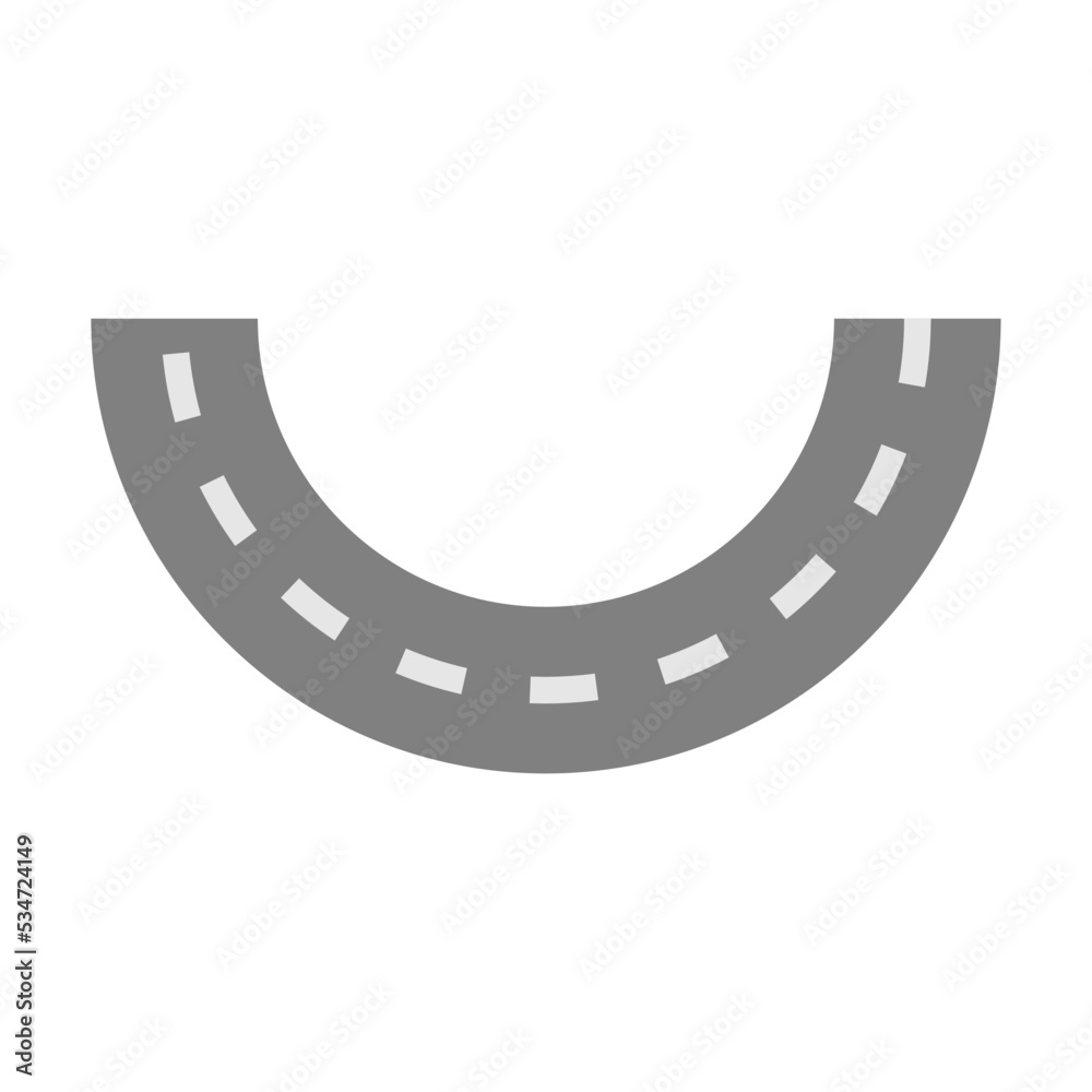 Top view of city road section vector illustration. Trees, roads ...