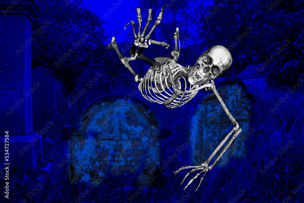 Skeleton at the cemetery. Day of the dead. still remains strong today ...