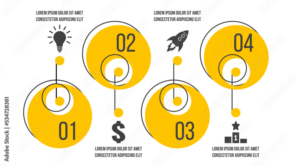 4 steps business process diagram. Four options vector infographics ...