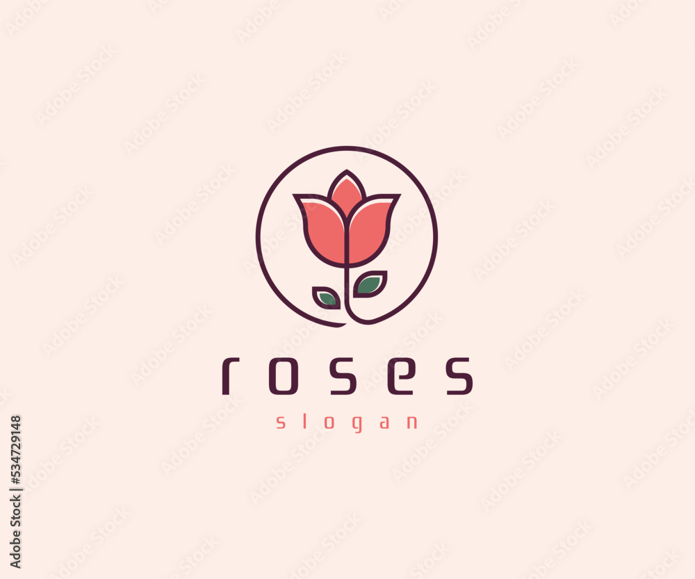 Rose Logo Stock Vector | Adobe Stock
